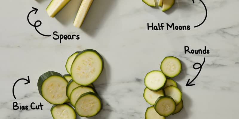 slicing zucchini