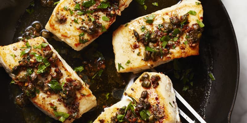 how to cook halibut fillets in a pan
