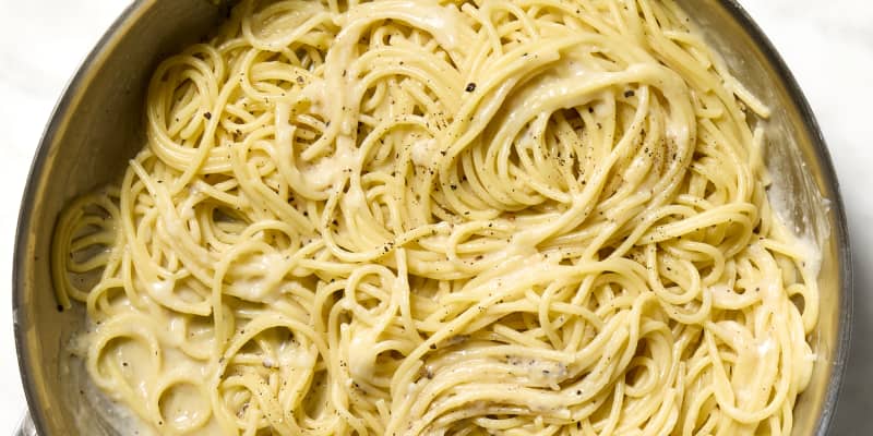 steaming leftover pasta