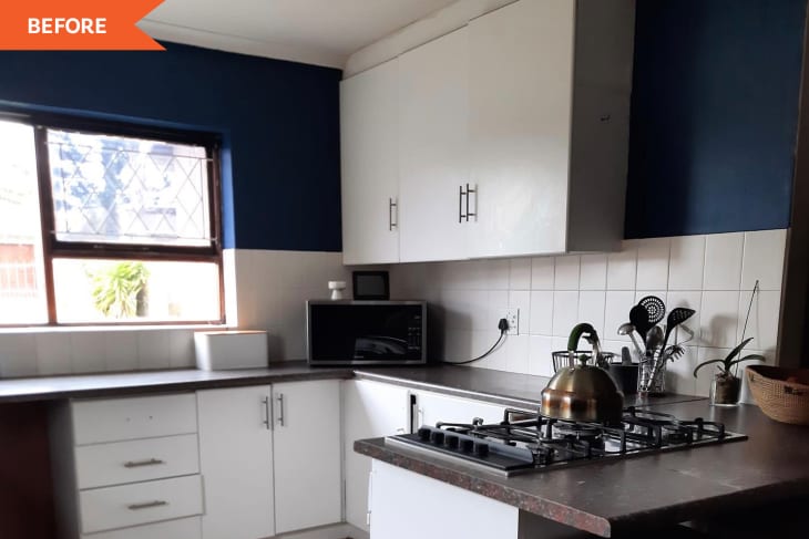 Budget Kitchen Redo - Black and White Upcycled Wood | The Kitchn