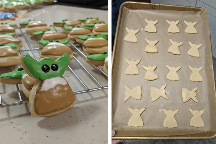 Genius Baker Cuts Heads Off of Angel Cookies to Create Baby Yoda ...