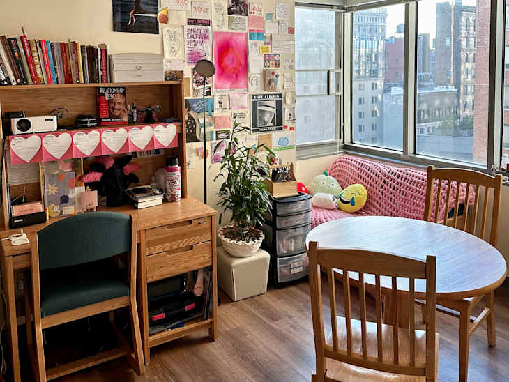 Tour This NYU Senior's Studio Dorm Room with a Full Kitchen | Dorm Therapy