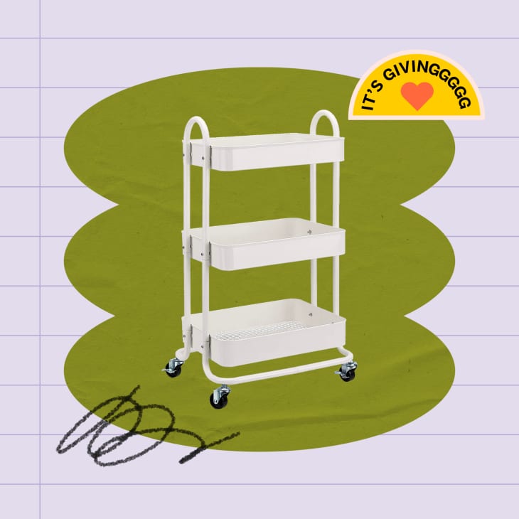 This 3-Tier Rolling Cart Is A Dorm Storage Essential | Dorm Therapy