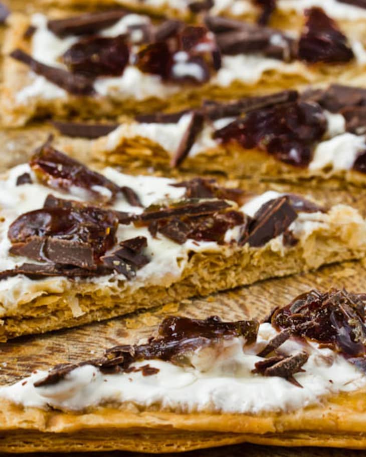 Recipe: Dessert Flammekueche Tart with Dried Plums, Dark Chocolate, and ...