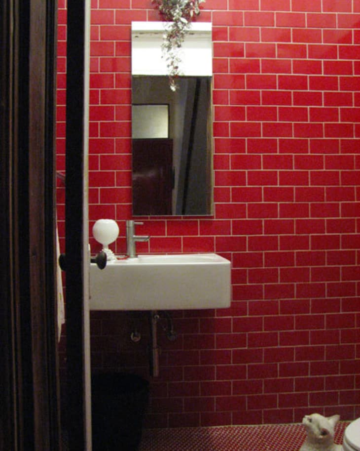 Katherine’s Red Bathroom | Apartment Therapy