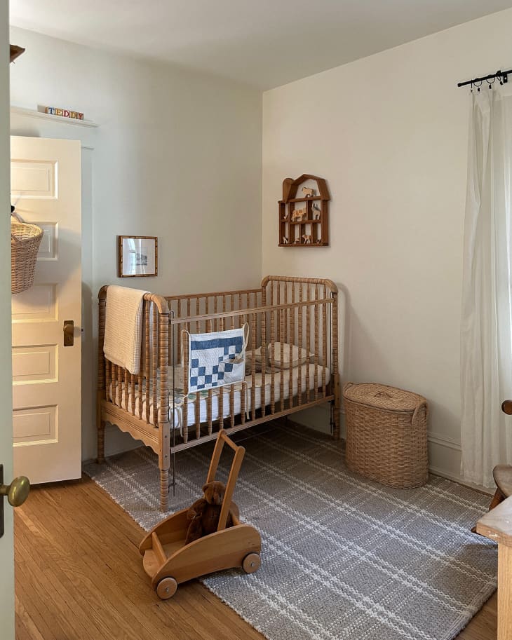 See the Jenny Lind Spindle Crib Look-Alike in This Tranquil Nursery | Cubby