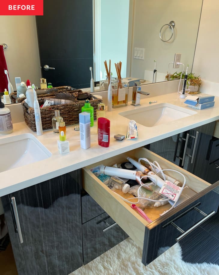 See How a Pro Organizer Updates This Cluttered Bathroom | Cubby