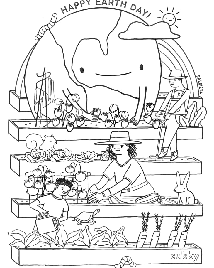 Cubby’s Earth Day Coloring Page | Cubby