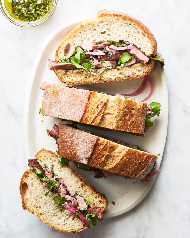 Grilled Short Rib Chimichurri Party Sandwich Recipe | The Kitchn