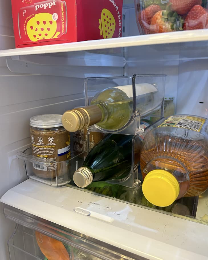 organized fridge drinks