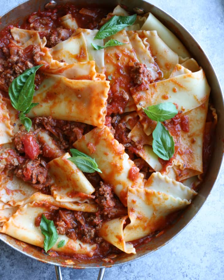 Broken Lasagna Pasta with Meat Sauce - Hip Foodie Mom | The Kitchn
