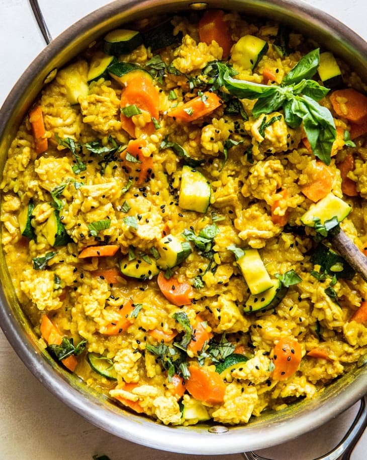 One Skillet Ground Turkey Thai Curry with Rice - The Roasted Root | The ...