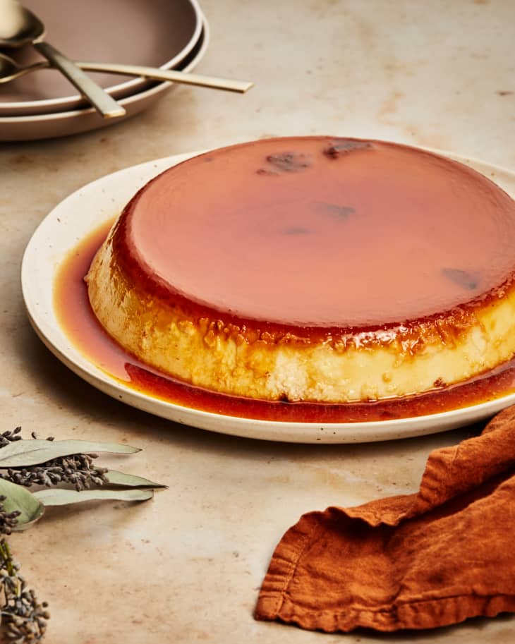 Flan con Queso with Cranberry Jellies | The Kitchn