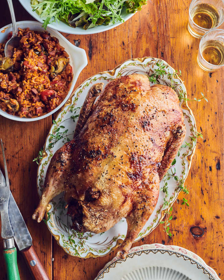 Roast Duckling Stuffed with Oysters and Red Rice | The Kitchn