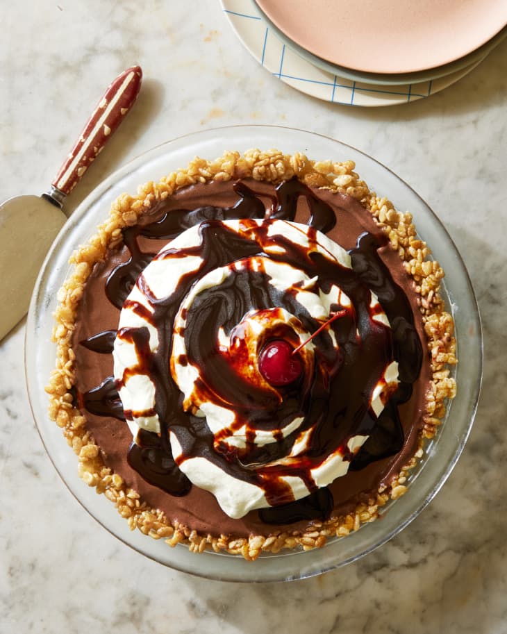 Neapolitan Ice Cream Pie with Rice Krispies Crust Recipe | The Kitchn