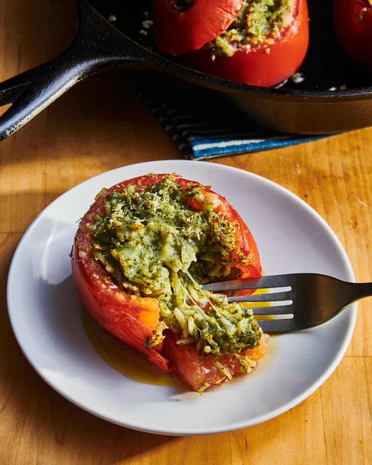 Grilled Stuffed Tomatoes (Cheesy Pesto) | The Kitchn