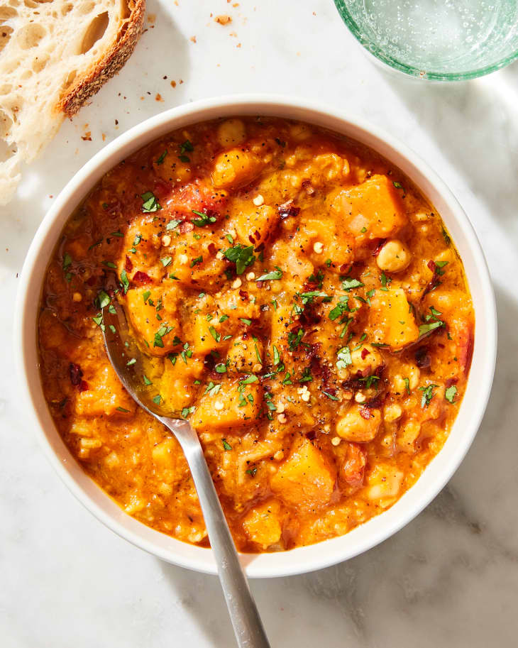 Moroccan Chickpea and Squash Stew Recipe (Dairy-Free, Vegetarian ...