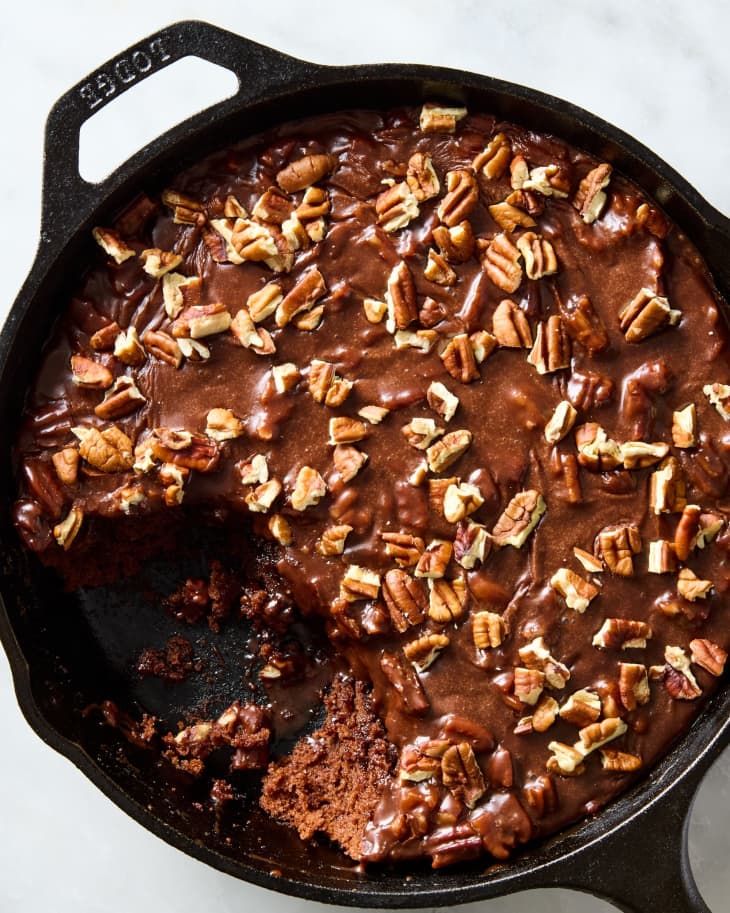 Gooey Skillet Texas Chocolate Sheet Cake Recipe | The Kitchn