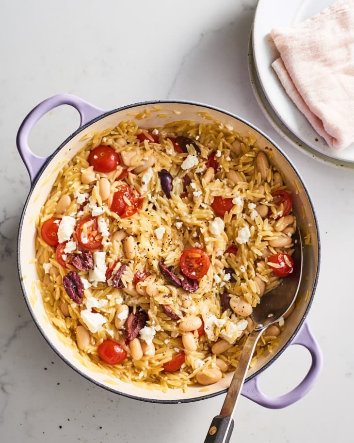 One-Pot Greek Orzo with Tomatoes, White Beans, and Feta | The Kitchn
