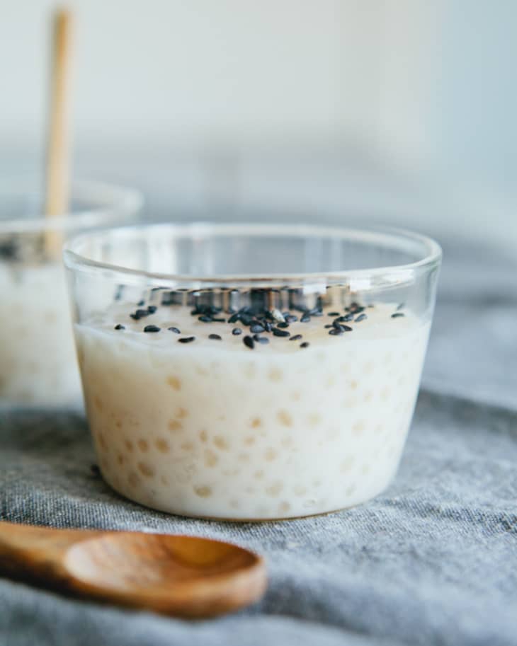 Vegan Dessert Recipe: Coconut Tapioca Pudding with Smoked Sesame Seeds ...