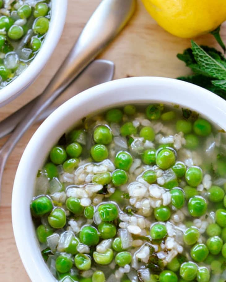 Spring Recipe: Lemony Spring Soup with Peas & Rice | The Kitchn