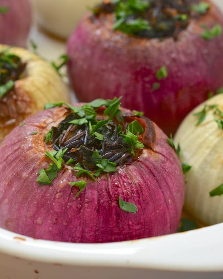 Recipe: Roasted Onions Stuffed with Wild Rice and Kale | The Kitchn