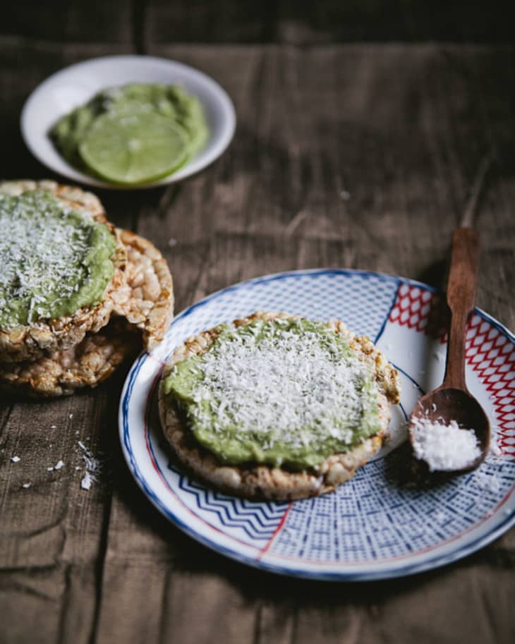 Snack Recipe: Raw Avocado Lime Mousse on Rice Cakes | The Kitchn