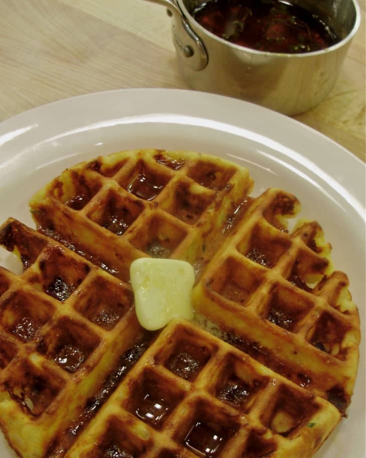 Take Your Cheddar One Step Further: Cheddar and Green Chile Waffles ...
