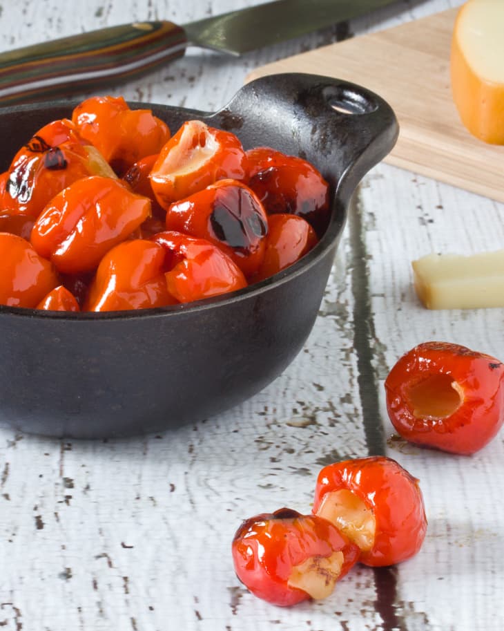 Easy Entertaining Recipe: Grilled Peppadews with Smoked Mozzarella ...