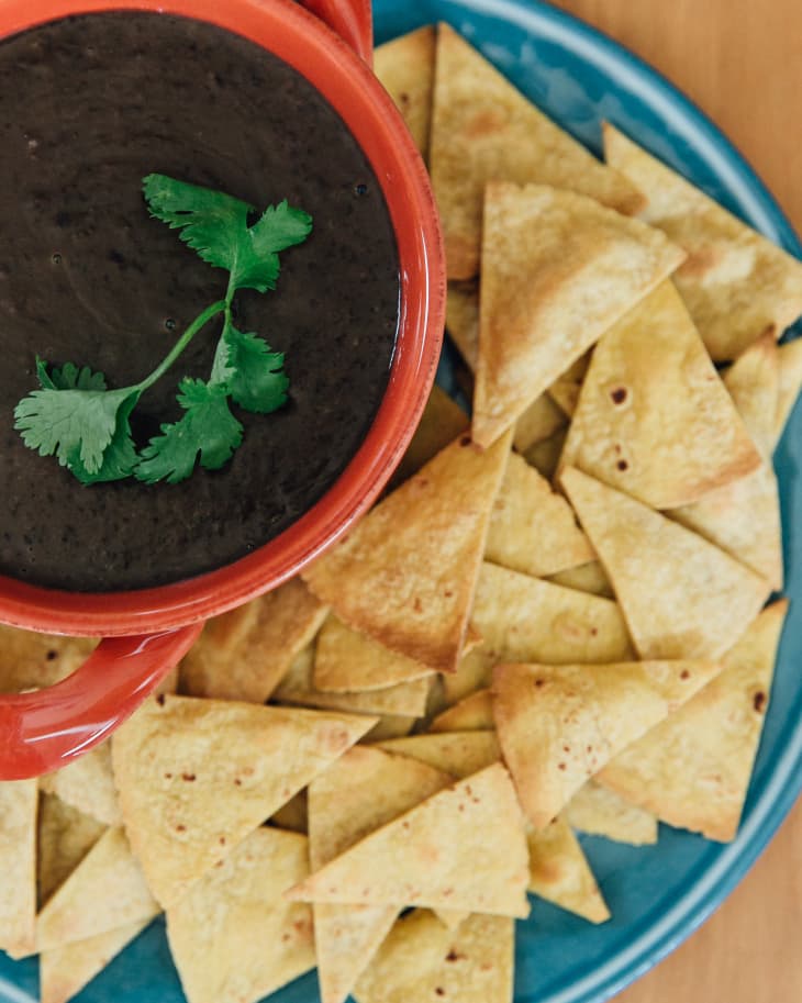 Recipe: Spicy Chipotle Bean Dip with Baked Tortilla Chips | The Kitchn