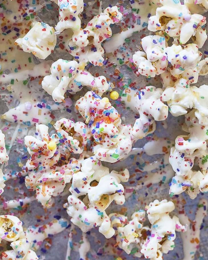 Birthday Popcorn with White Chocolate & Sprinkles Recipe | The Kitchn