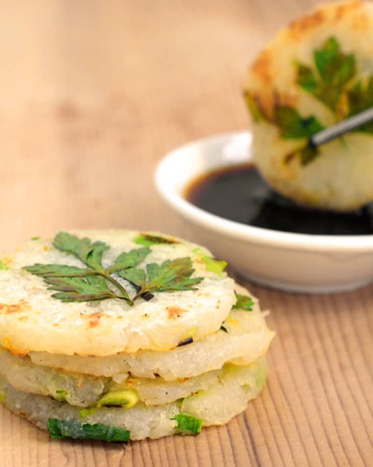 Recipe: Mini Potato Pancakes with Green Garlic and Chives | The Kitchn