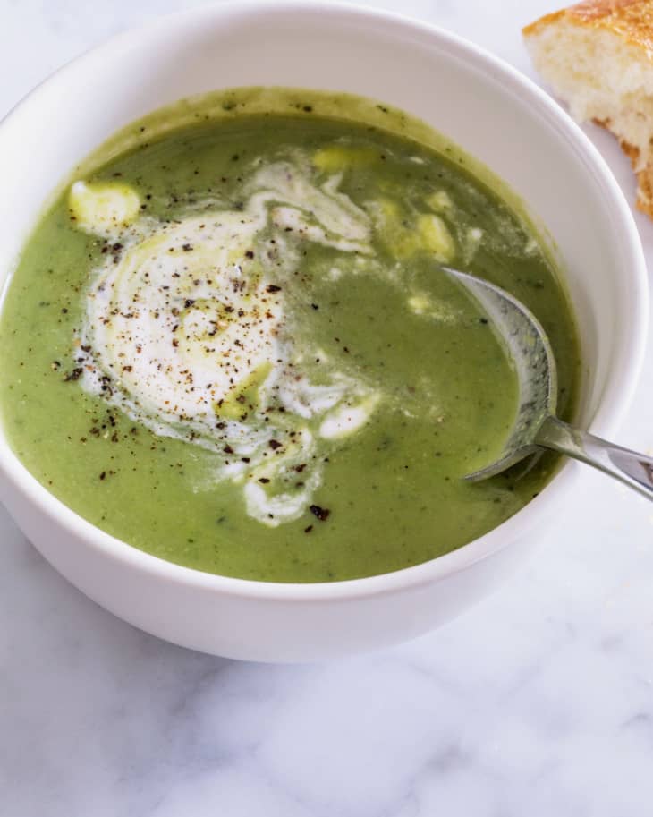 Recipe: Roasted Spring Pea Soup | The Kitchn