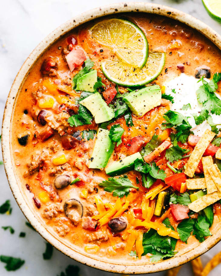 Easy Cheesy Taco Soup Recipe The Recipe Critic The Kitchn