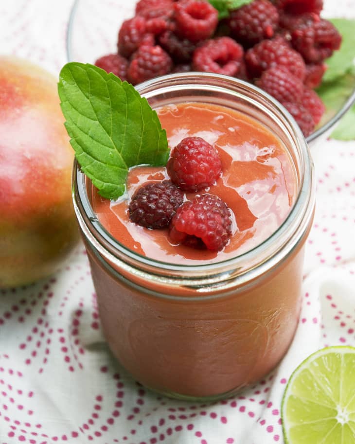 Recipe: Dairy-Free Raspberry Mango Mint Smoothie | The Kitchn