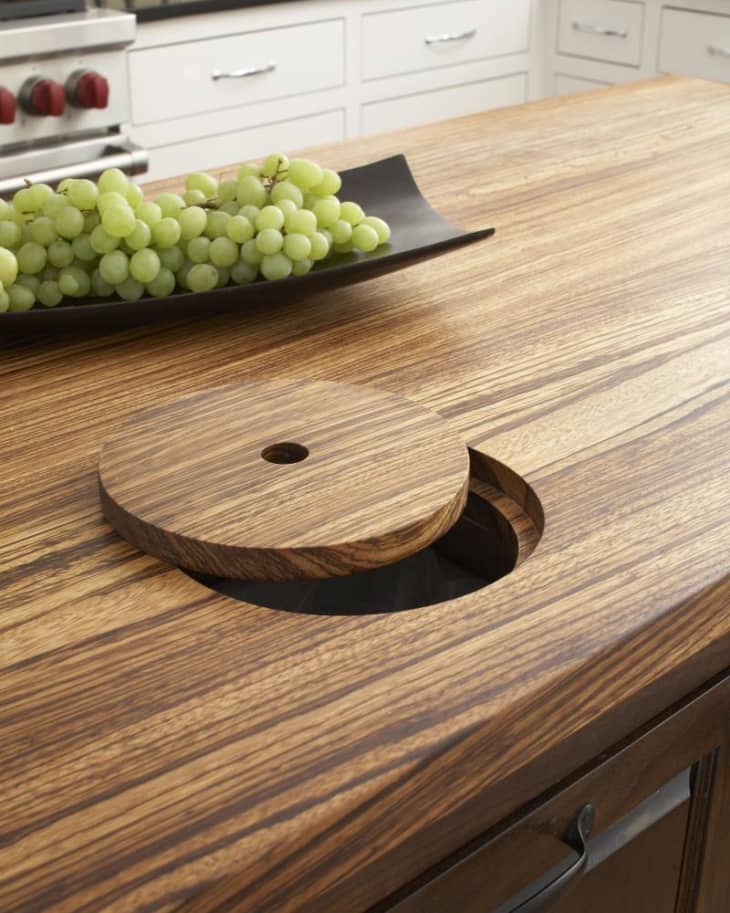 Look! Trash Chutes in the Countertop | The Kitchn
