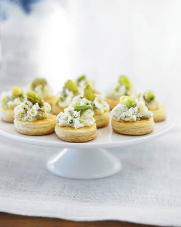 Recipe for Entertaining: Pistachio and Chive Goat Cheese on Puff Pastry ...
