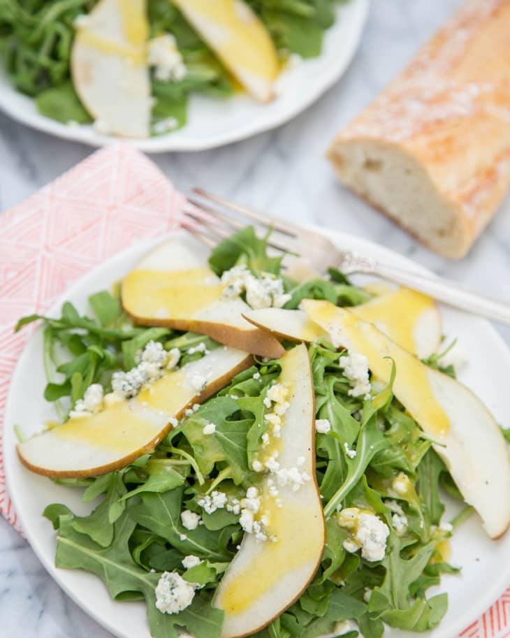 Recipe: Arugula, Pear & Blue Cheese Salad with Warm Vinaigrette | The ...