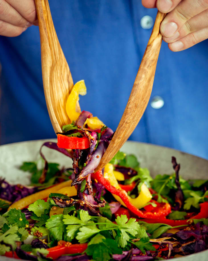 Recipe: Roasted Red Cabbage and Rainbow Pepper Slaw | The Kitchn
