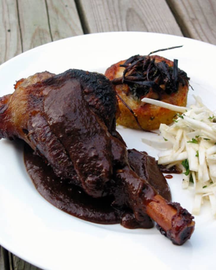 Recipe: Braised Goat Shanks with Prune, Shallot, and Brandy Reduction ...