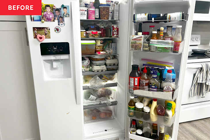 I Tried the Stations Method to Organize My Messy Fridge | Apartment Therapy