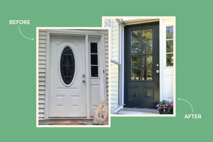 Modern Gray Front Door Makeover - Before and After Photos | Apartment ...
