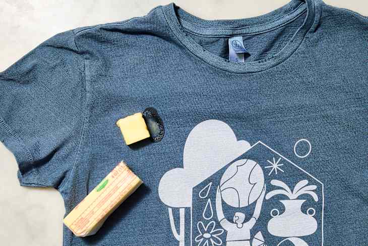 How to get butter out of clothes store