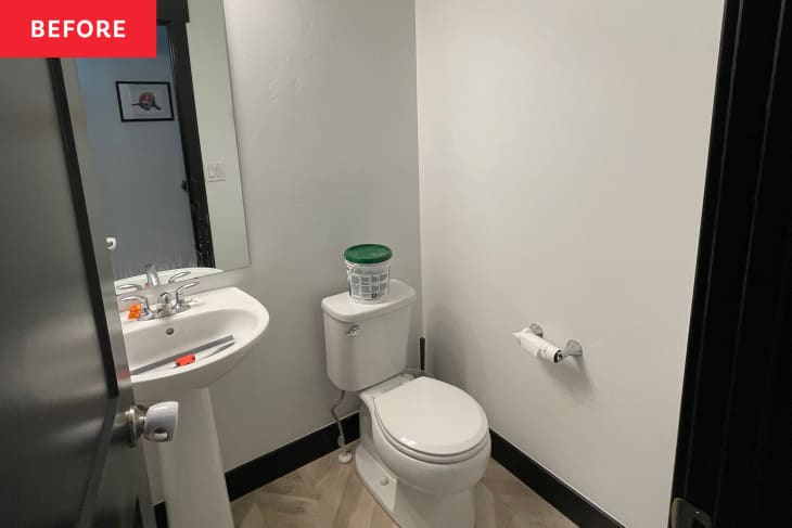 Colorful Bathroom Redo with Cool Molding - Before and After Photos ...