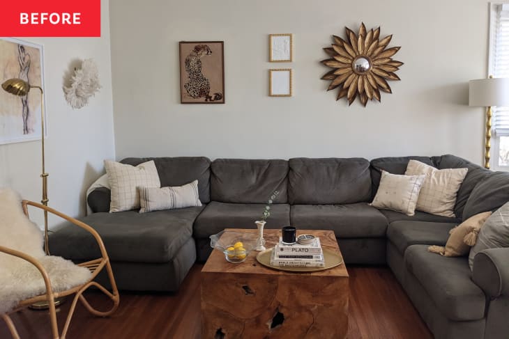 Sage Green Rental Living Room Before & After Photos | Apartment Therapy