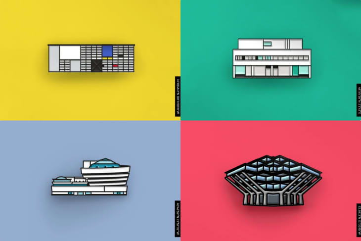 DROP-A-PIN Architectural Enamel Pins | Apartment Therapy