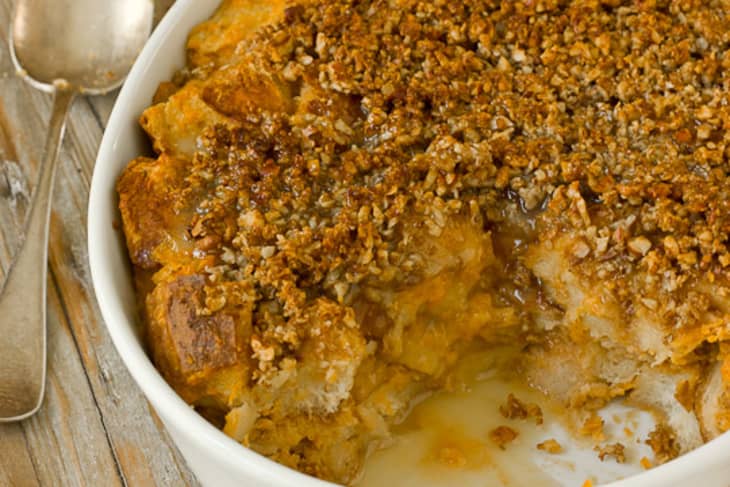 Recipe: Sweet Potato Bread Pudding with Pecan Streusel & Whiskey Sauce ...