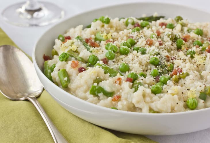 Spring Recipe: Baked Risotto with Peas, Asparagus & Pancetta | The Kitchn
