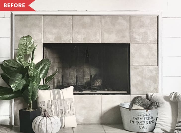$700 White Brick Tile Fireplace Redo | Apartment Therapy