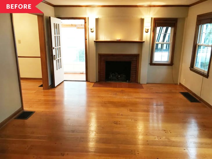 Before and After: This Dark, Dim Living Room Fireplace Goes Light and ...
